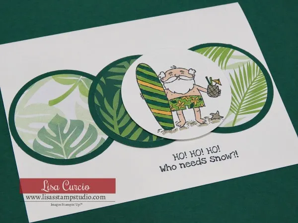 Quick and Easy Tropical Santa Card - Lisa's Stamp Studio
