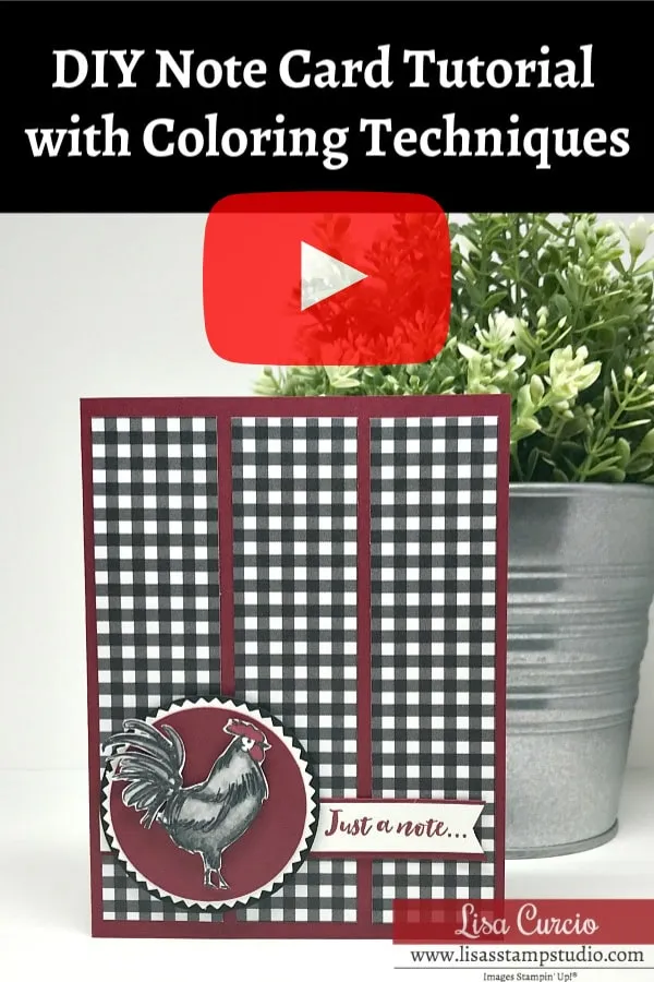 DIY Note Card Tutorial with Coloring Techniques - Lisa's Stamp Studio