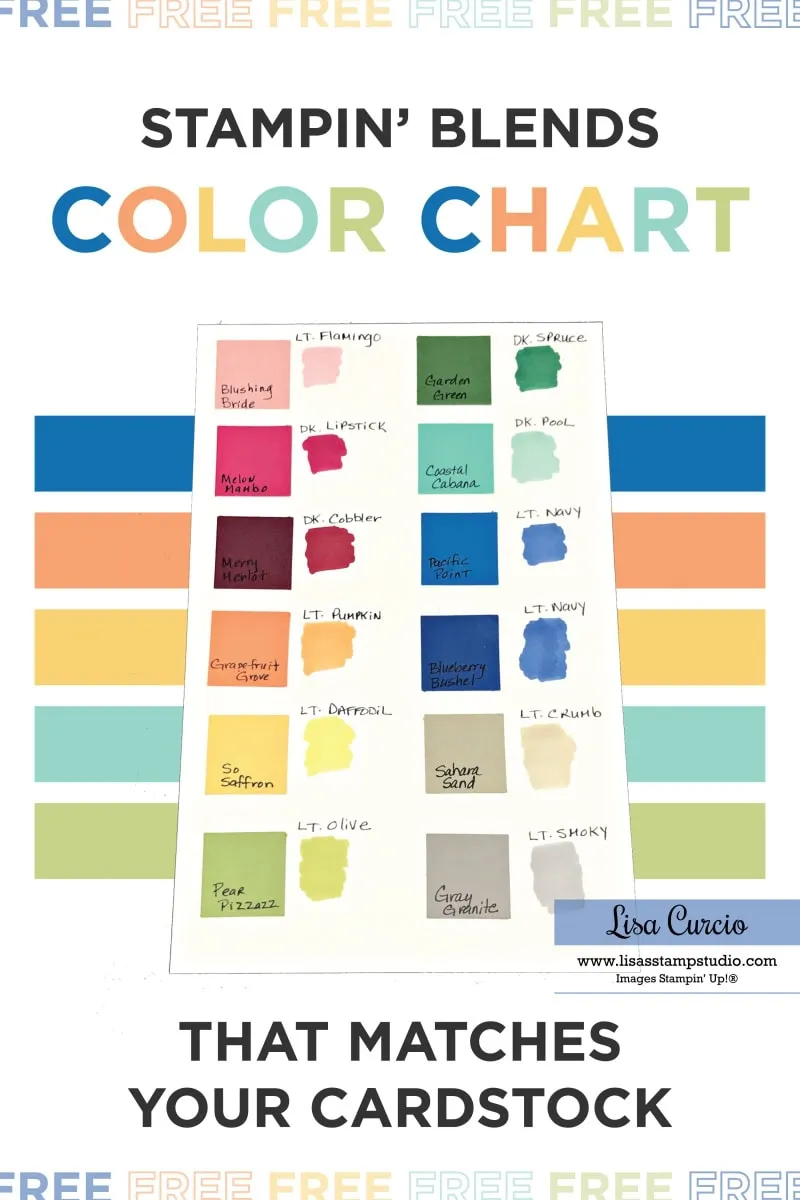 Free Color Chart to Match Stampin' Blends to Cardstock