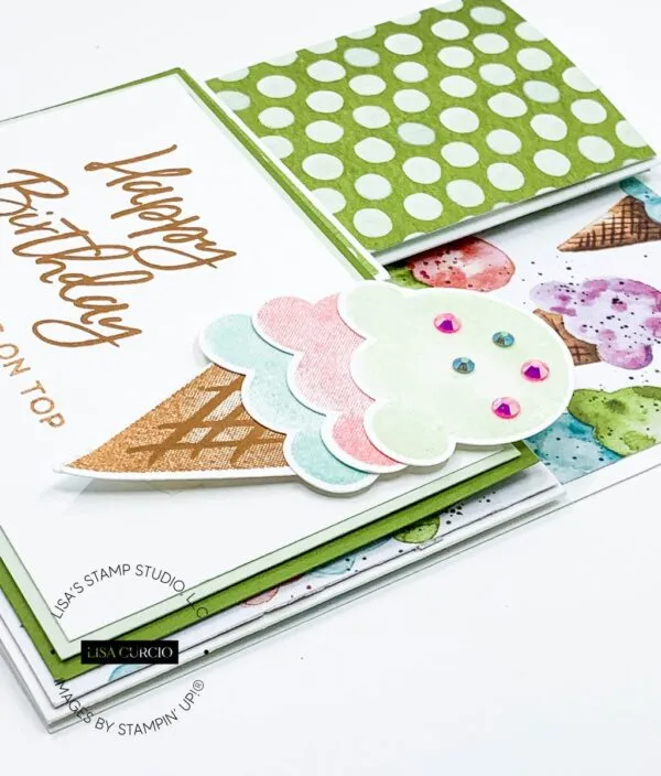 How to Make a Fun Sweet Ice Cream Bundle Pop Out Card: Lisa Curcio
