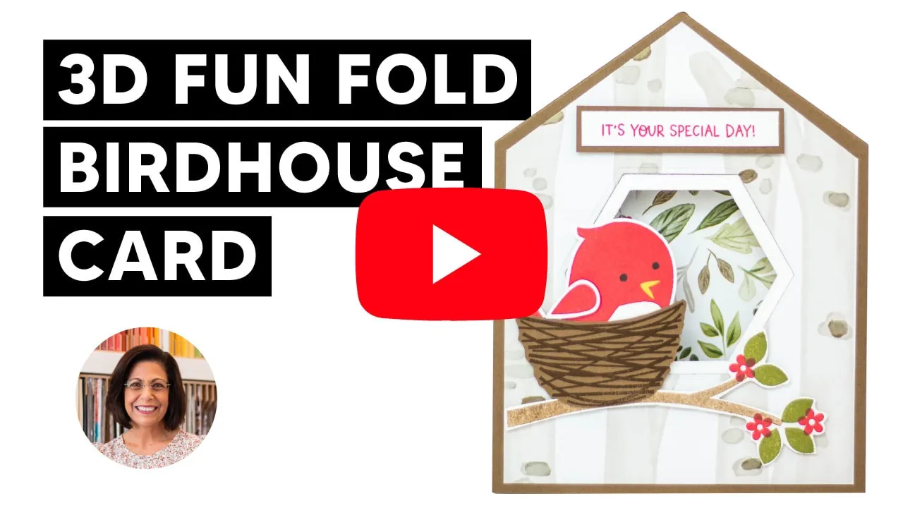 Make a 3D Fun Fold Birdhouse Card for Birthdays - Lisa's Stamp Studio