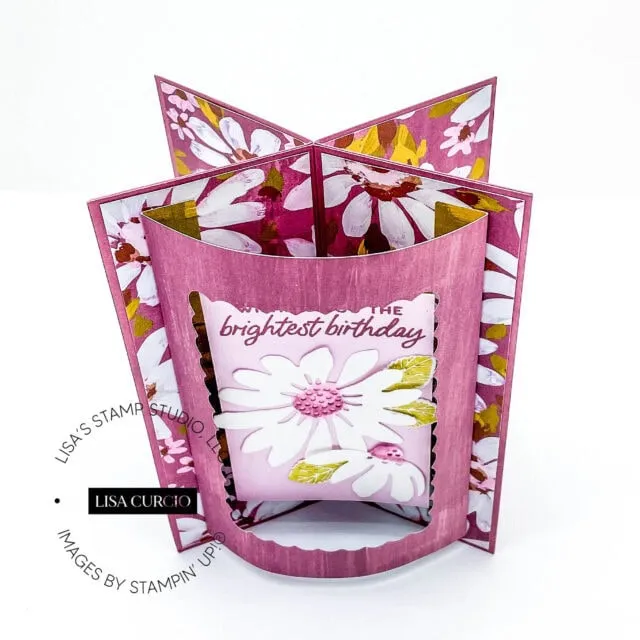 How to Make a 3D Fun Fold Window Card That Bends! - Lisa's Stamp Studio