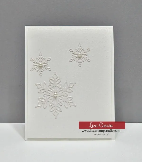 Elegant Greeting Card with Snowflake Showcase - Lisa's Stamp Studio