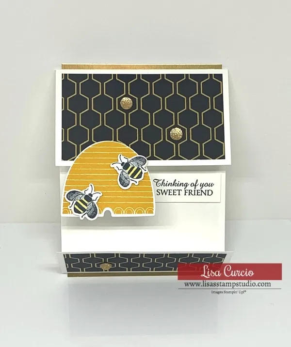 A Unique Fun Fold Card That's All The Buzz. Watch the Free Card Tutorial