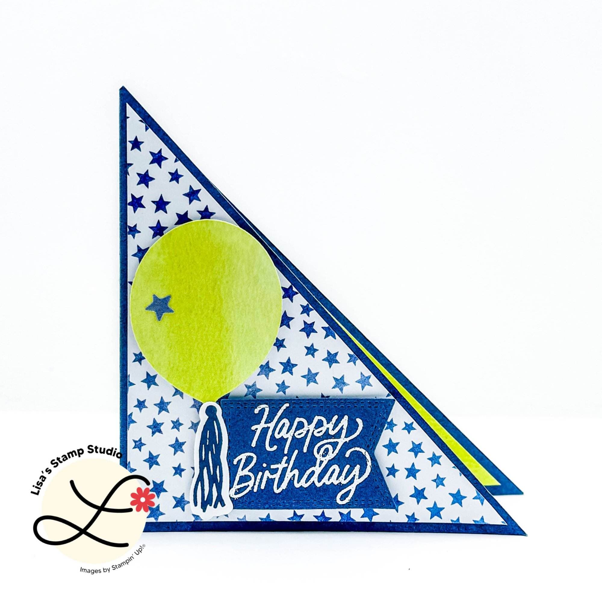 DIY Craft: Make a Triangle Accordion Fun Fold Card - Lisa's Stamp Studio