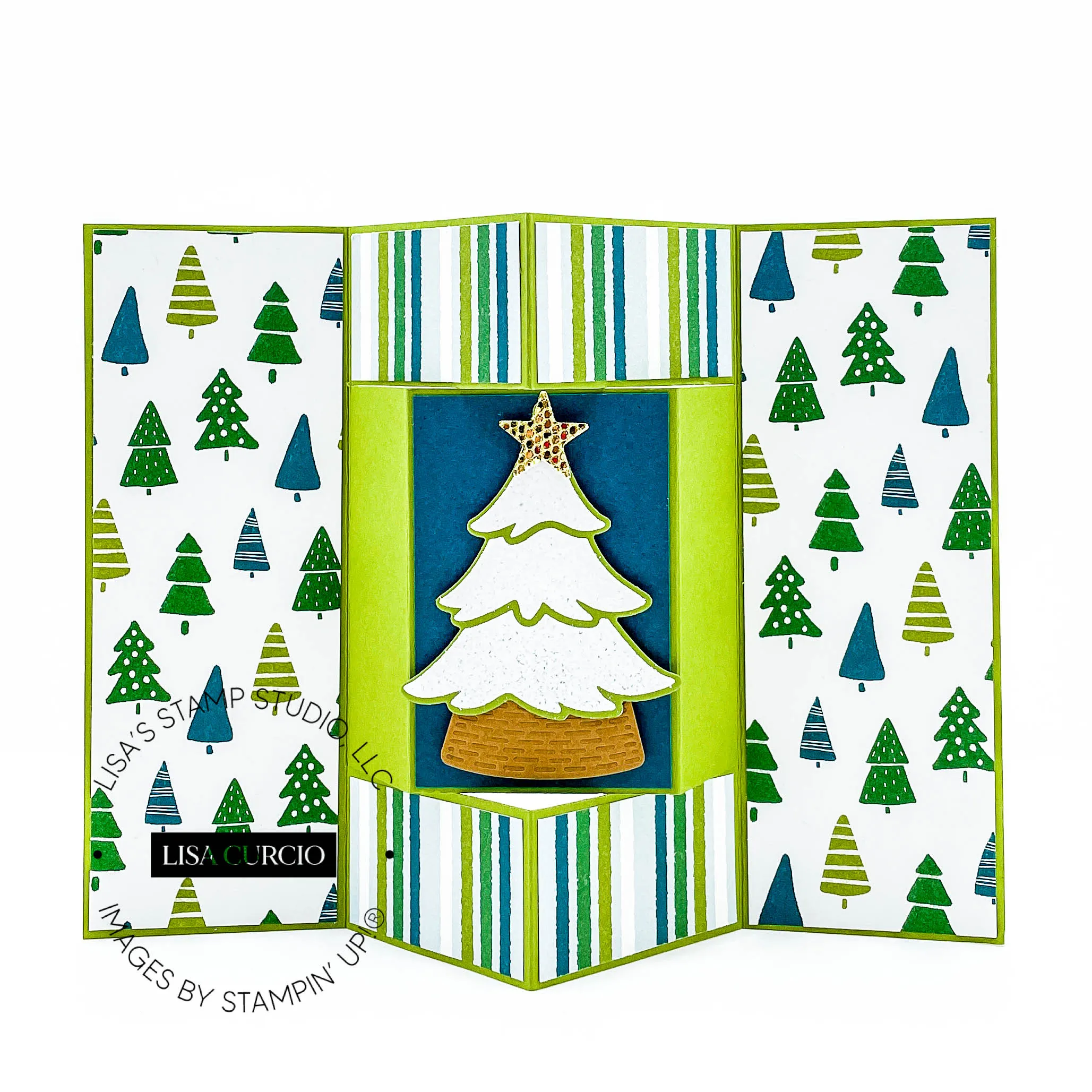 Make a DIY Pop Out Gate Fold Card for the Holidays! - Lisa's Stamp Studio