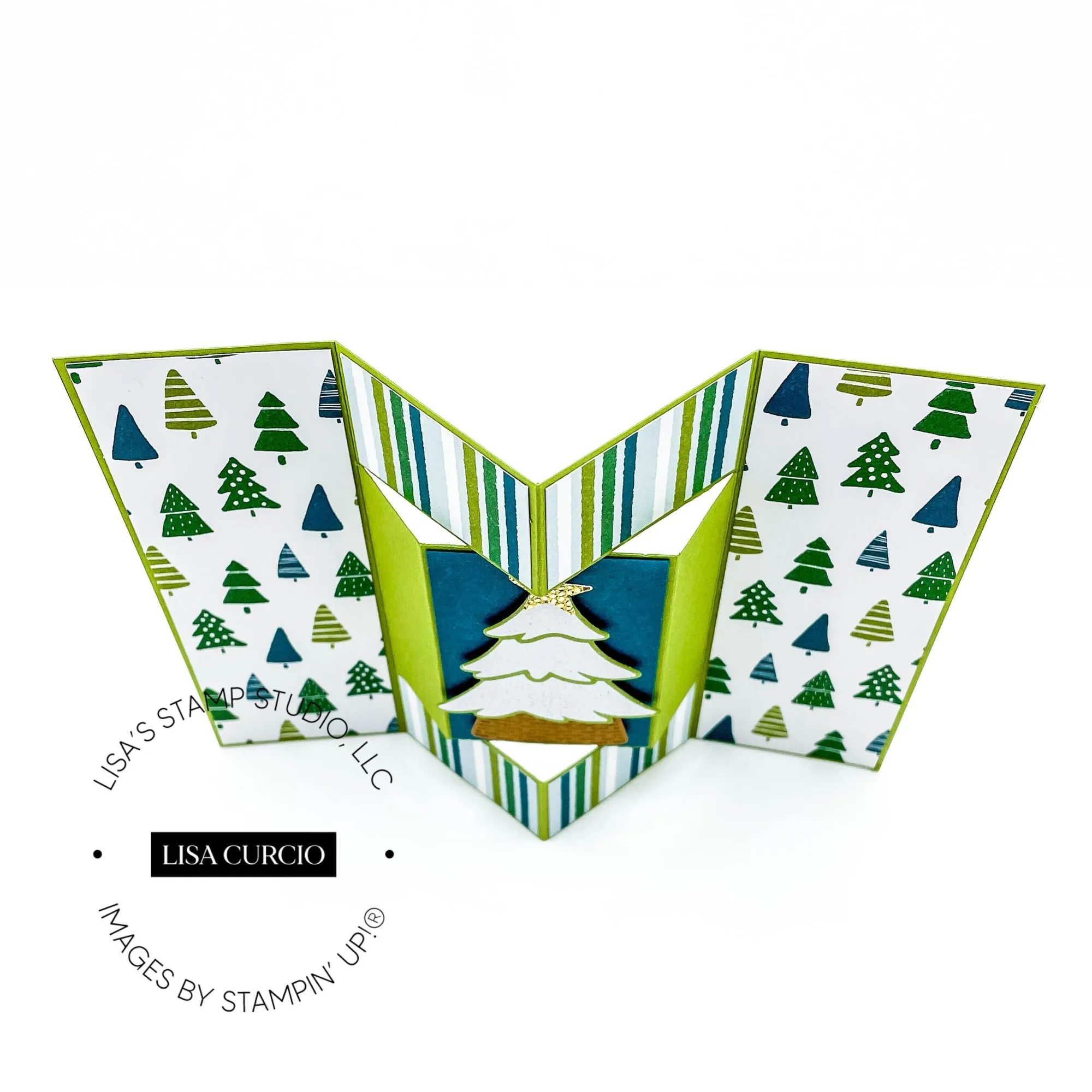 Make a DIY Pop Out Gate Fold Card for the Holidays! - Lisa's Stamp Studio